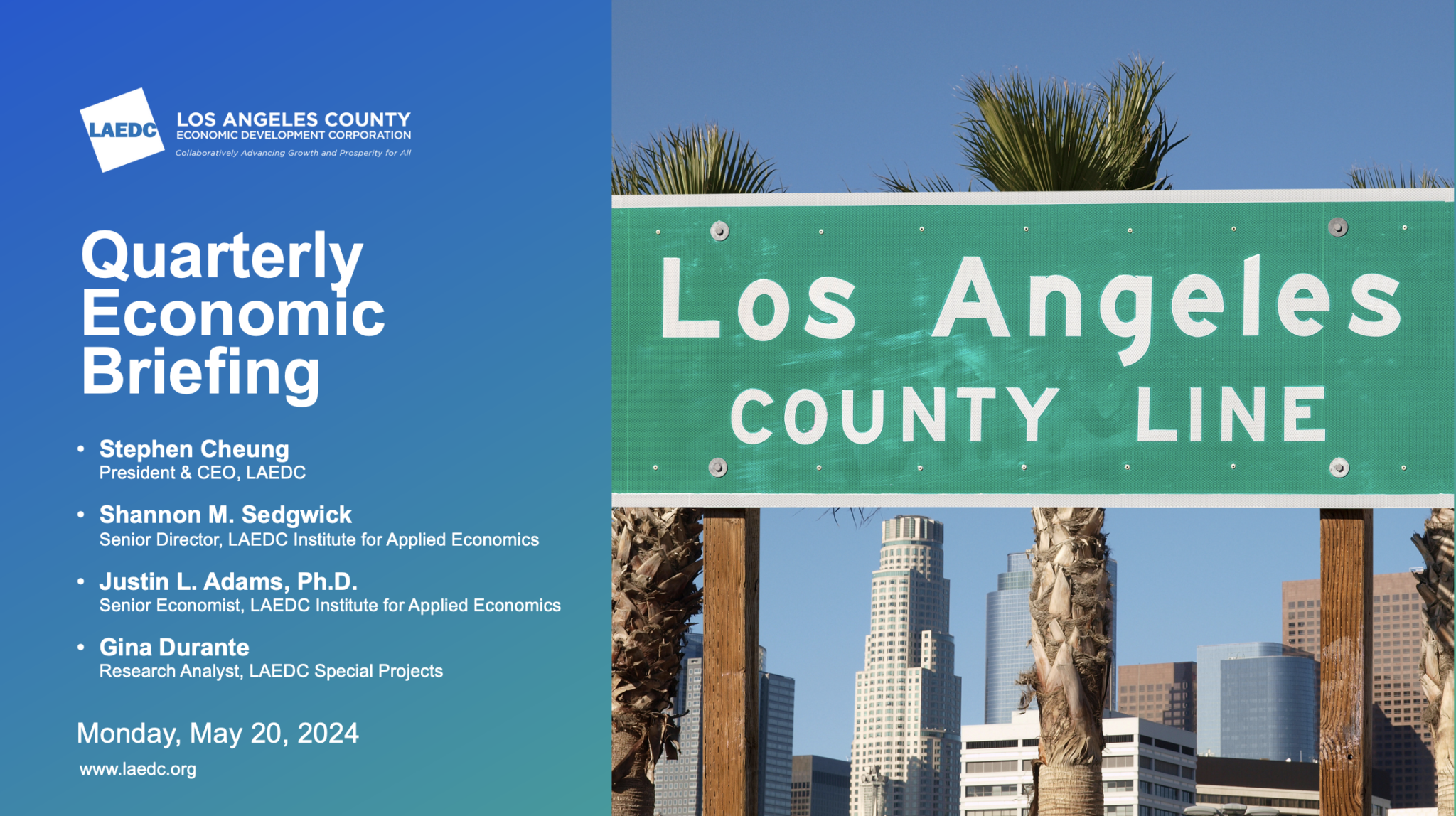 QUARTERLY ECONOMIC BRIEFING – MAY 2025 | Los Angeles County Economic ...