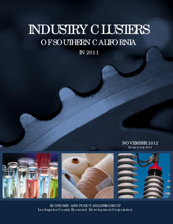 Industry Clusters of Southern California in 2011 | Los Angeles County ...